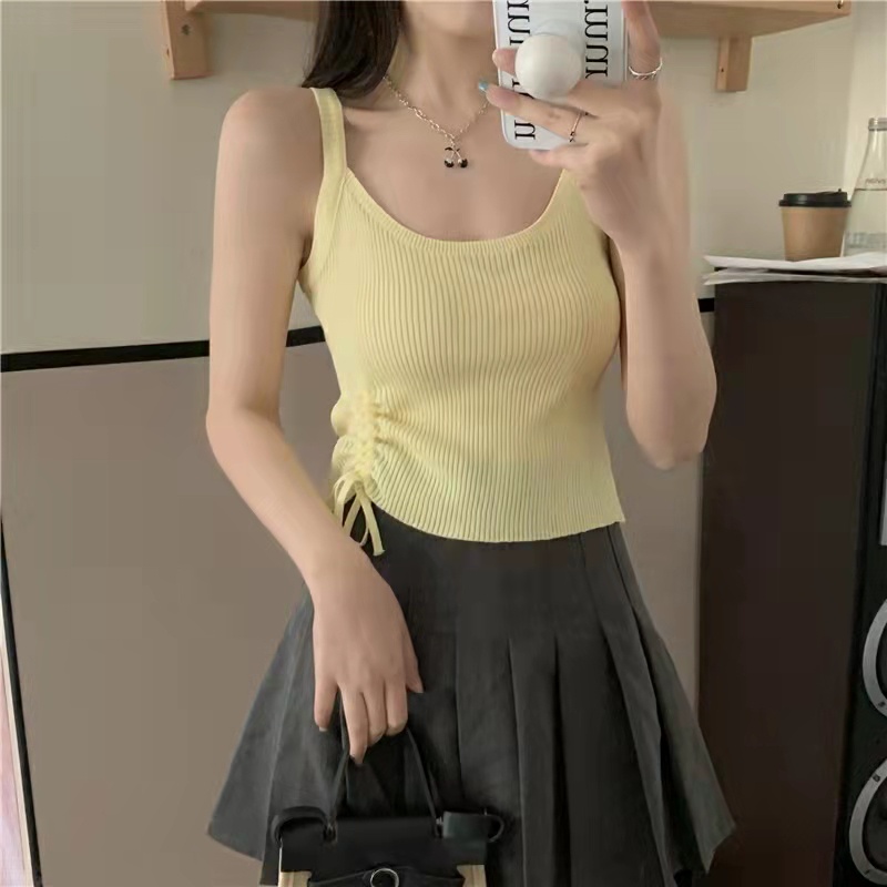 H&H????"พร้อมส่ง" เสื้อกล้ามไหมพรม สีพาสเทล ผ้านิ่มใส่สบาย ปรับรูดได้ ...