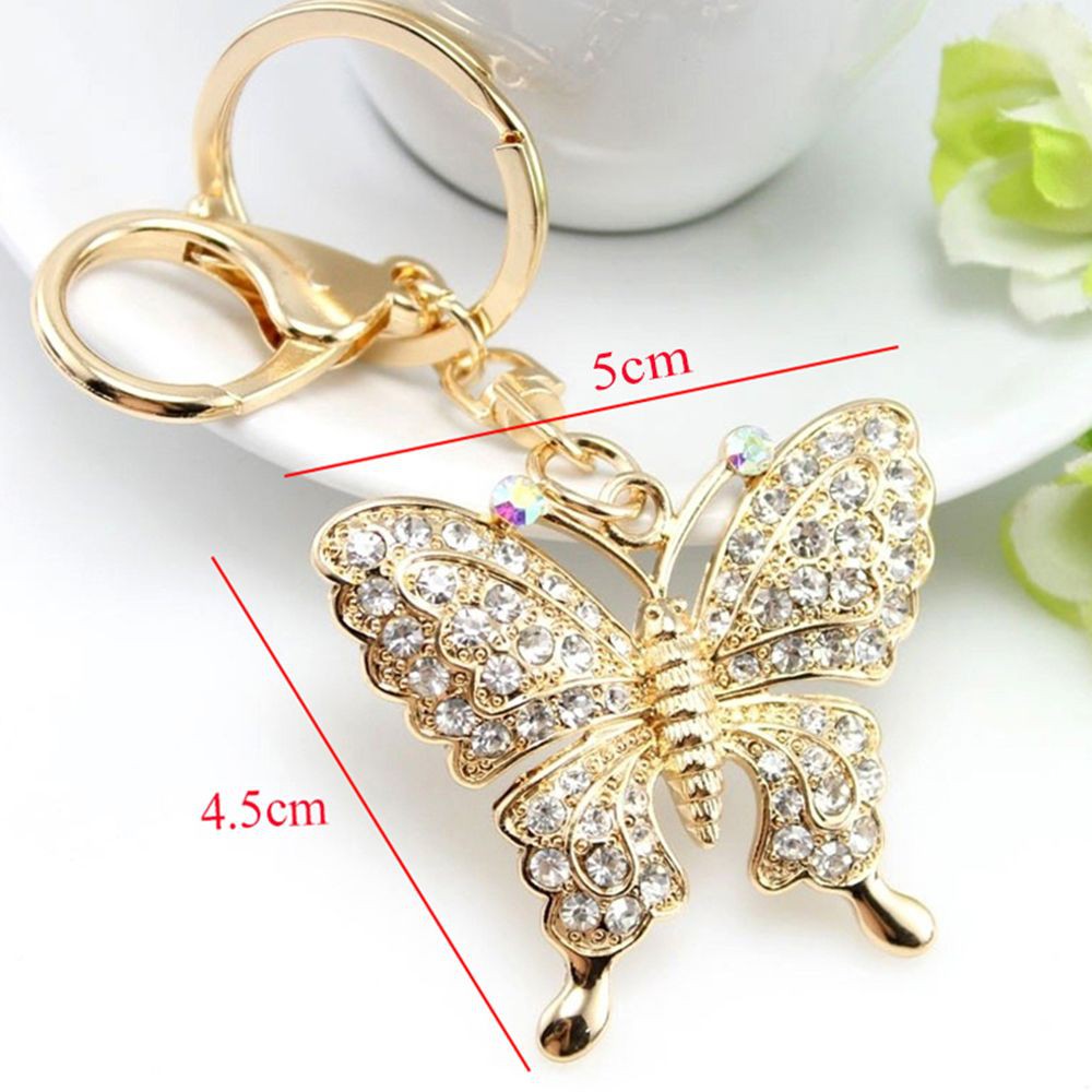 AHOUR Quality Butterfly Key Chain Gift Key Chains Rhinestone Key Ring ...