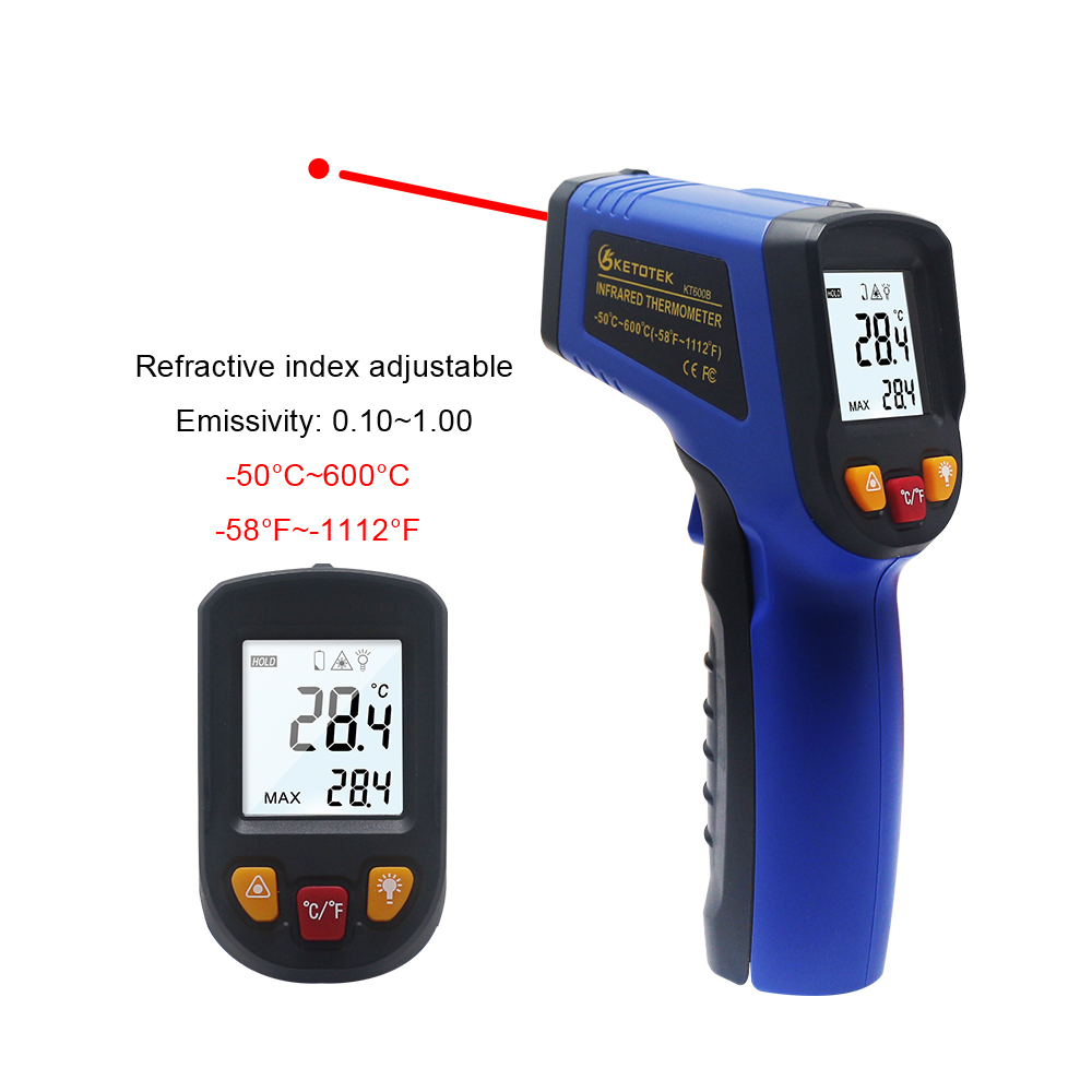 แบบไม่สัมผัส Pyrometer ดิจิตอลอุตสาหกรรมอาหารอินฟราเรดเครื่องวัด ...