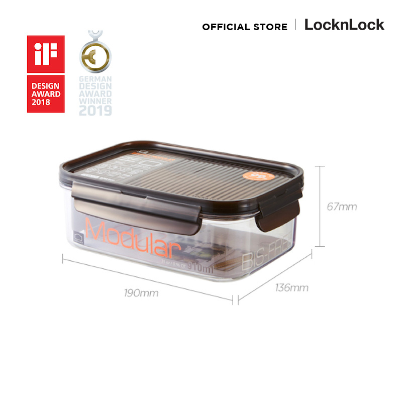 LocknLock กล่องถนอมอาหาร กล่องอเนกประสงค์ Bisfree Modular 910ml. รุ่น LBF404 - LocknLock - ThaiPick