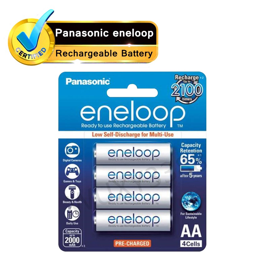 Panasonic Eneloop Aa 2000 Mah Rechargeable Battery รุ่น Bk 3mcce 4bt