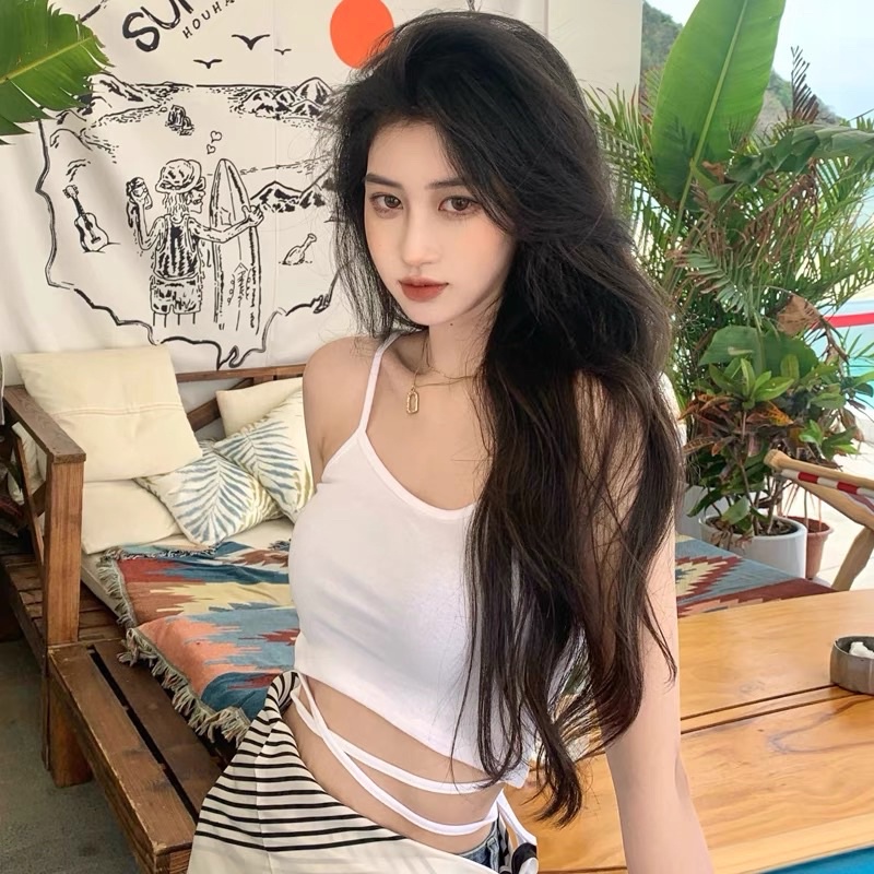 Bentoy(B029)ครอปสายเดี่ยวผูกเอว สายเดี่ยวพร้อมสายไขว้ผูกเอว สุดเก๋ มินิครอป ราคาถูก - NOLNGmnB ...