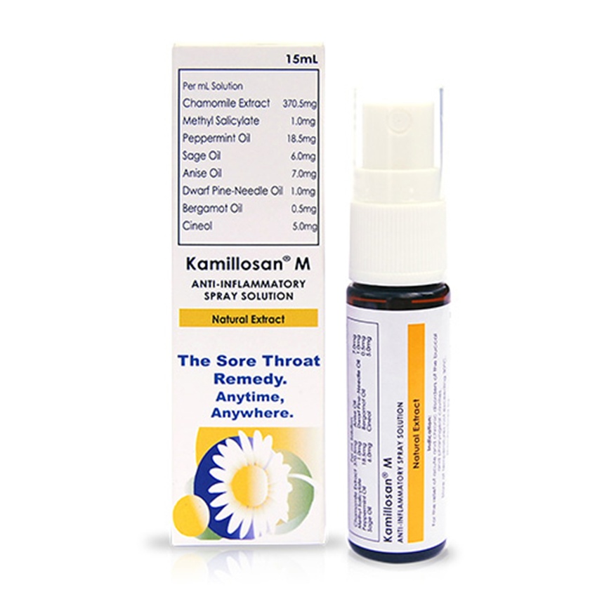 Kamillosan M spray สเปรย์ สำหรับช่องปากและลำคอ 15 ml. (2 ขวด) - Strong ...