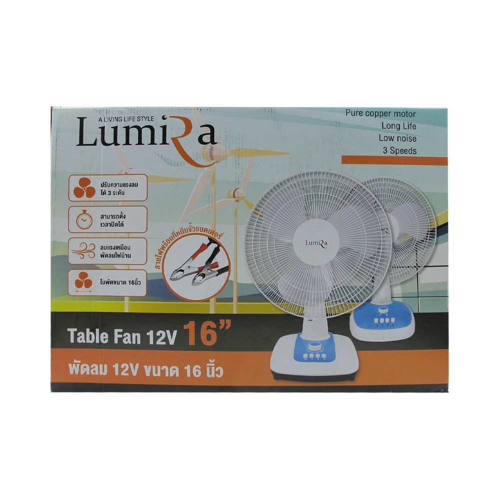☢ พัดลมตั้งโต๊ะ LUMIRA Table Fan Solar DC 12V 16 แบบปากคีบ โซล่าเซลล์ ...