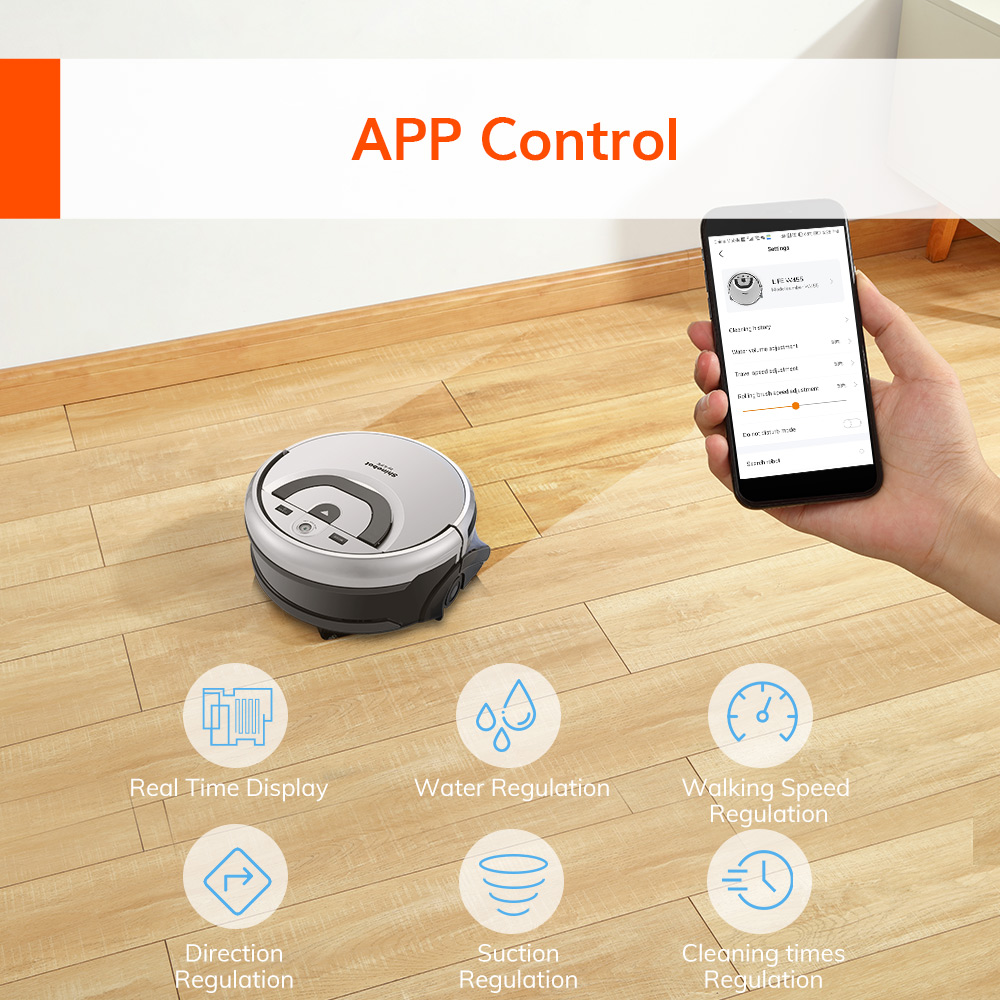 ILIFE W455 Floor Scrubbing Robot Washing Robotick Camera Navigation APP ...