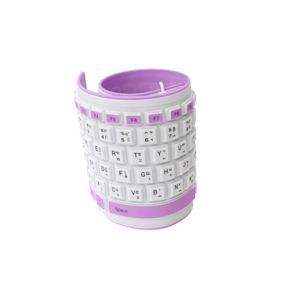 ของแท้ Keyboard Flexible Silicone Usb คีย์บอร์ดยาง ม้วนพับเก็บได้poppy