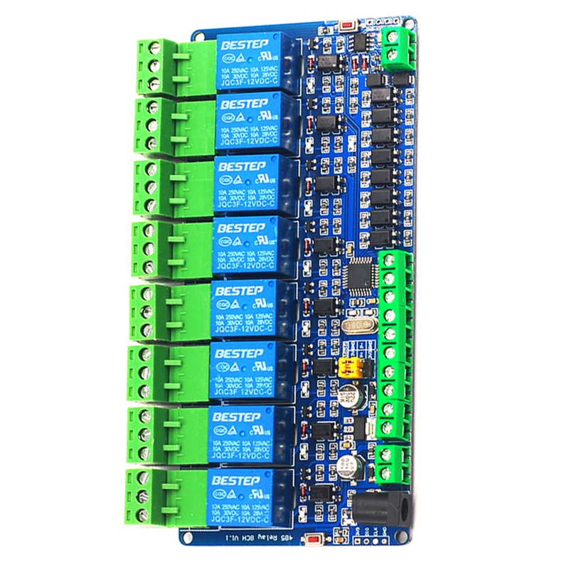 For Arduino RS485 Modbus-RTU 12V 8Bit Relay Module TTL 8-Channel Delay Switch Controller PLC ...