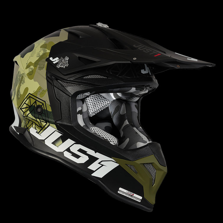 หมวกกันน็อค JUST1 รุ่น J39 ลาย Kinetic Camo Fluo Yellow Red Black matt - CHANG MOTO - ThaiPick