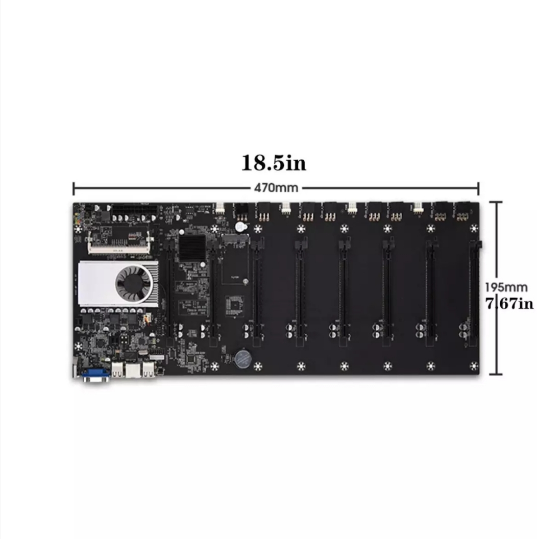 BTC-37 Miner Motherboard 8 GPU slots เมนบอร์ด CPU in-built ETH BTC ZEC ...