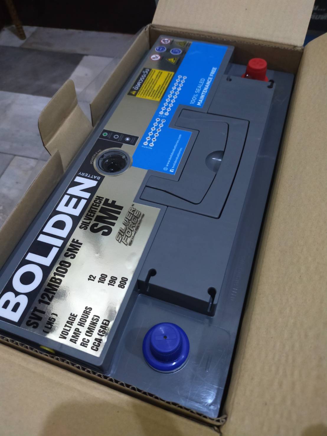 แบตเตอรี่ Boliden (ฟรีค่าจัดส่ง) SVT 108M110LR SMF 110 Ah CCA940 (พร้อมใช้งาน) ขนาด 30x17.5x22.5 ...