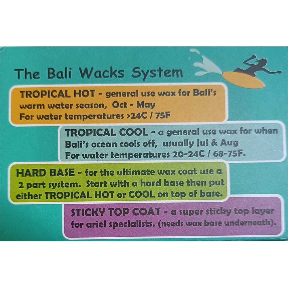 Bali Wacks - Surf Wax TROPICAL COOL (20-24 C68-75F) - ซี ซี อินทีเรีย - ThaiPick