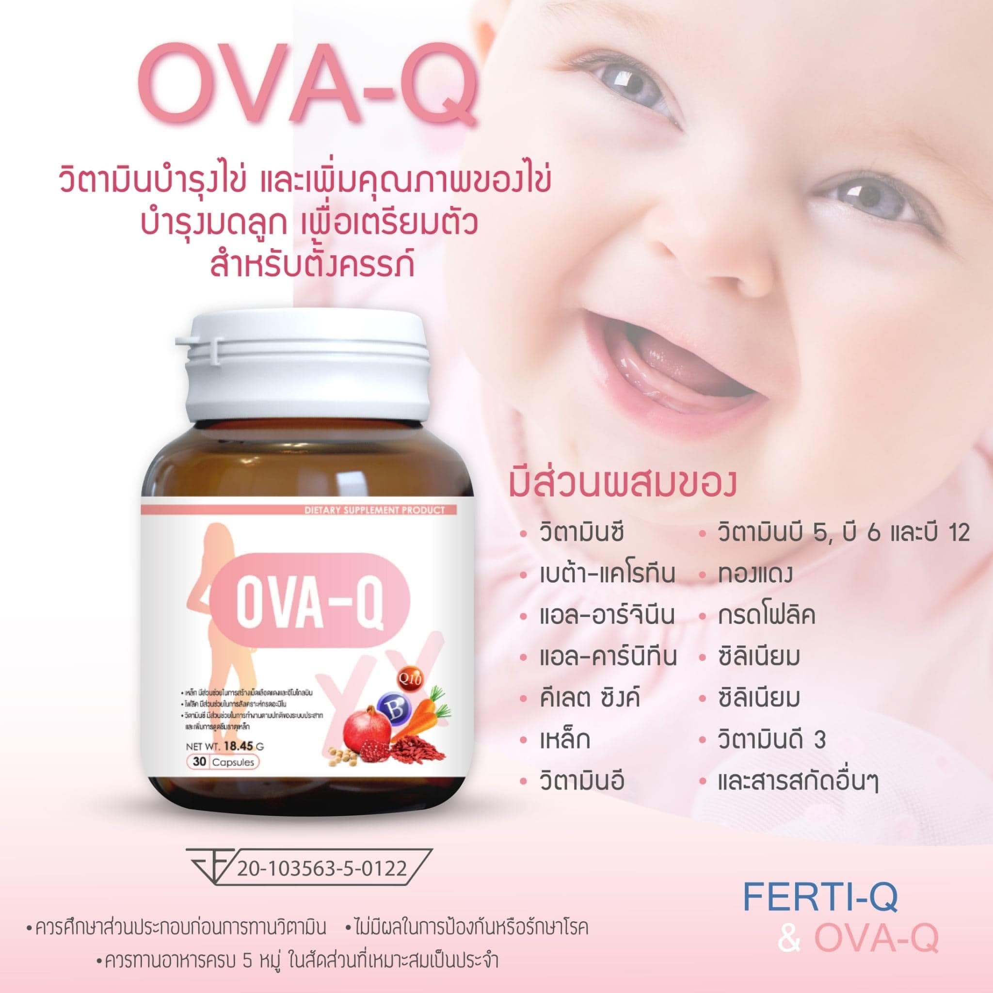 OVA-Q โอวาคิว วิตามินบำรุงไข่ วิตามินตั้งครรถ์ อาหารเสริมบำรุงไข่ อาหาร ...