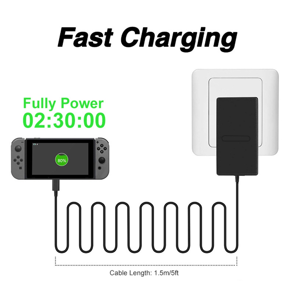 EU/US Plug AC Adapter Charger For Nintendo Switch NS Game Console Wall ...