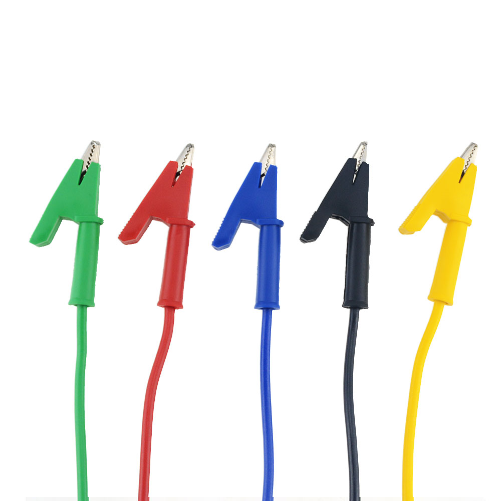 1M 4MM Banana Plug To Alligator Clip Cable Test Line Wire Cable Double ...