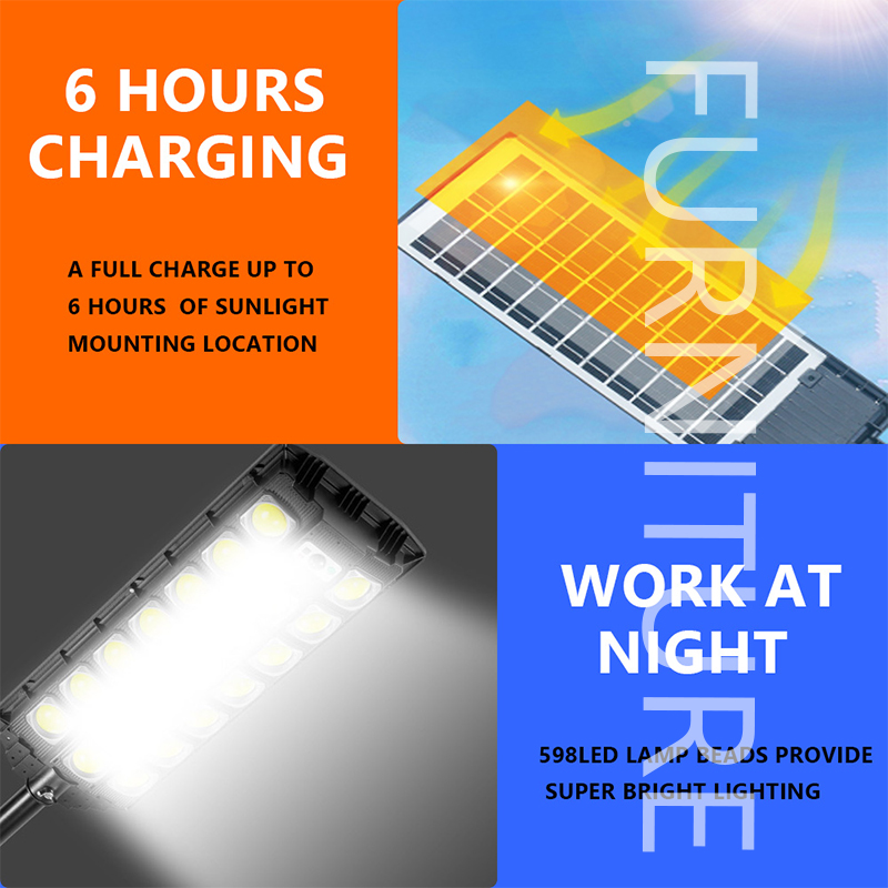FTNew COB strong light street lights three rows of street lights solar ...