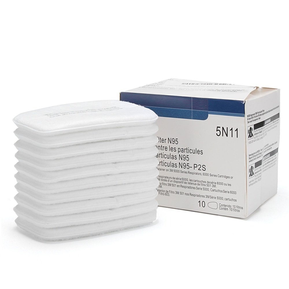 แผ่นกรองฝุ่น 3M 5N11 สำหรับหน้ากาก3M (1กล่อง/10ชิ้น) กรองละออง ฟูมโลหะ ...