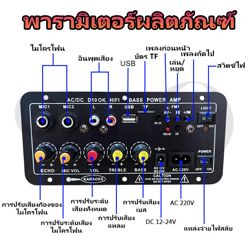 OneAudio แอมป์จิ๋ว แอมป์บลูทูธ แอมป์ขยายเสียง เครื่องขยายเสียง 900w 2ch บลูทูธ usb Amplifiers ...