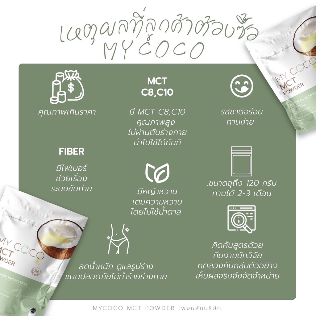 ส่งฟรี My coco มายโคโค่ my coco mct ผงมะพร้าวคุมหิว อร่อย ลดน้ำหนัก ลด ...
