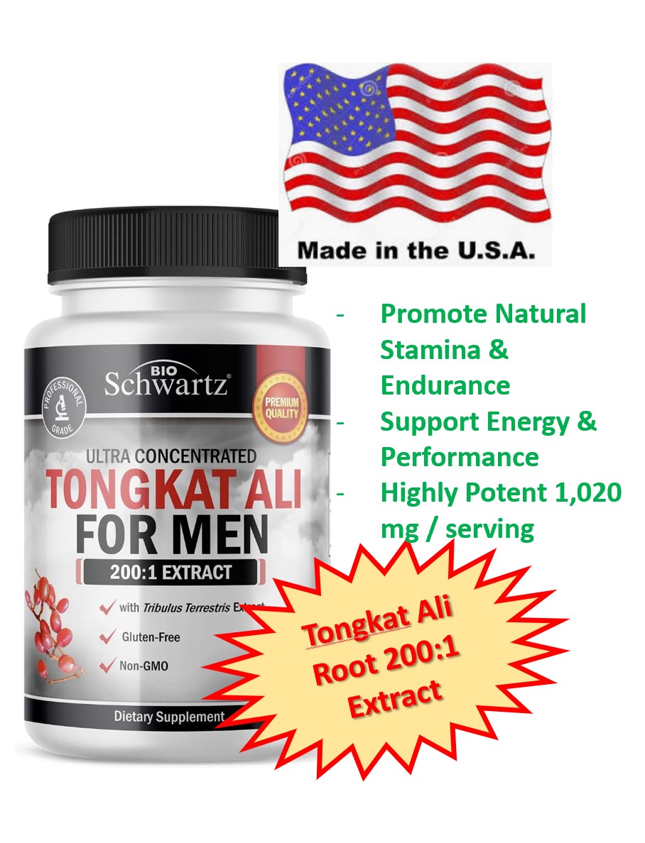 Tongkat Ali for Men 1020mg (120 Capsules) 200 to 1 Tongkat Ali Extract ...