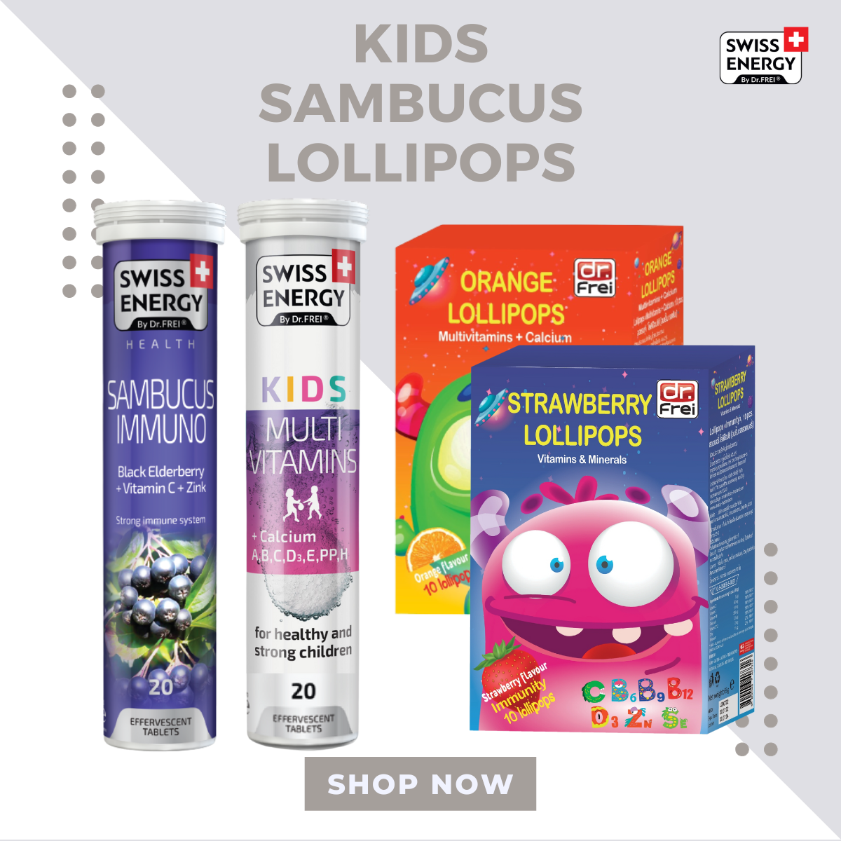 ( ส่งฟรี ) SwissEnergy Kids Multivitamins + Calcium 1 หลอด Lollipops รส ...