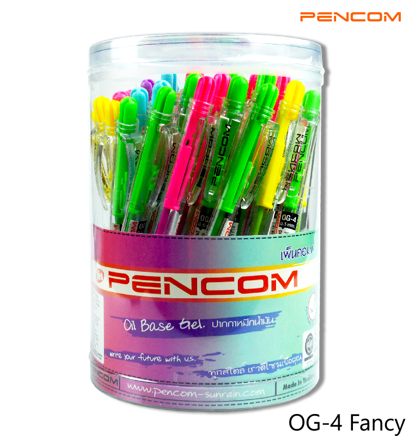 Pencom OG04 ปากกาหมึกน้ำมันแบบกด แฟนซีใส Pen(รับใบเสร็จรบกวนแจ้งในแชท ...