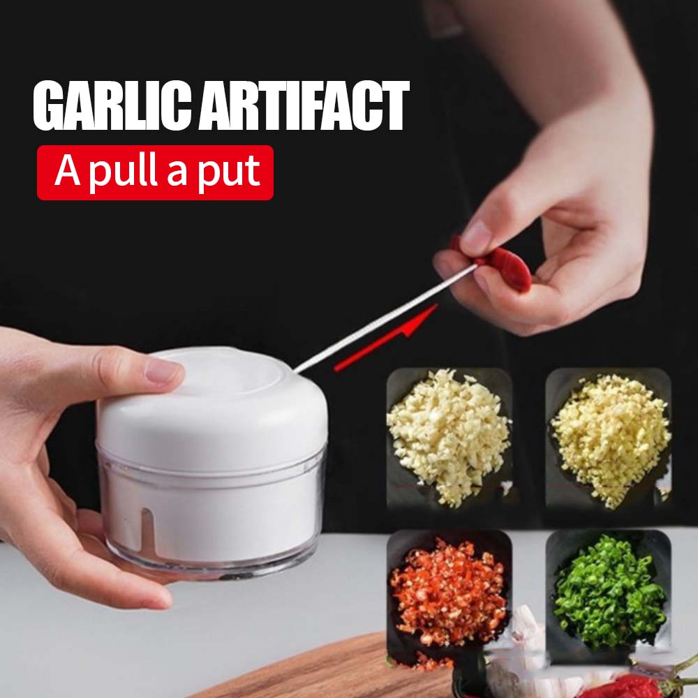 ครกขนาดเล็ก แบบพกพา ครกพลาสติกลายไม้ Manual garlic grinder - GOOD HEART ...