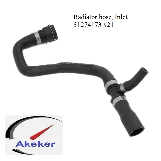 Cooling System Rubber Hose Radiator Hoses For VOLVO S60 1.6T T4 2012 ...
