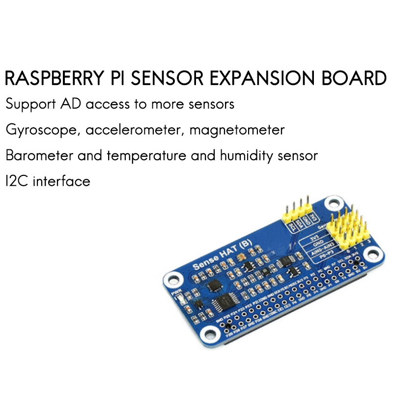 Sense HAT (B) for Raspberry Pi, Onboard Multi Powerful Sensors Module, Supports External Sensors ...