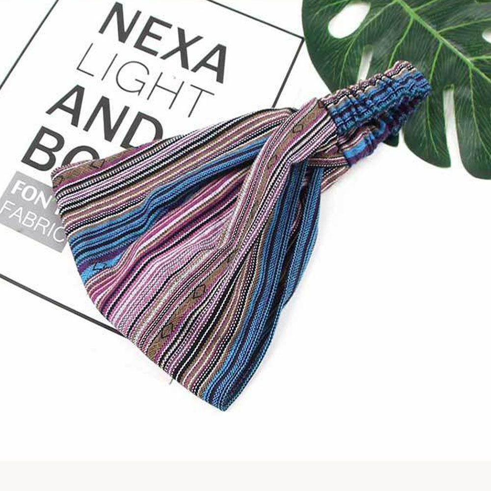 Trend Elastic Hair Bands Fashion Striped Headband Wide Head Wrap Turban ...