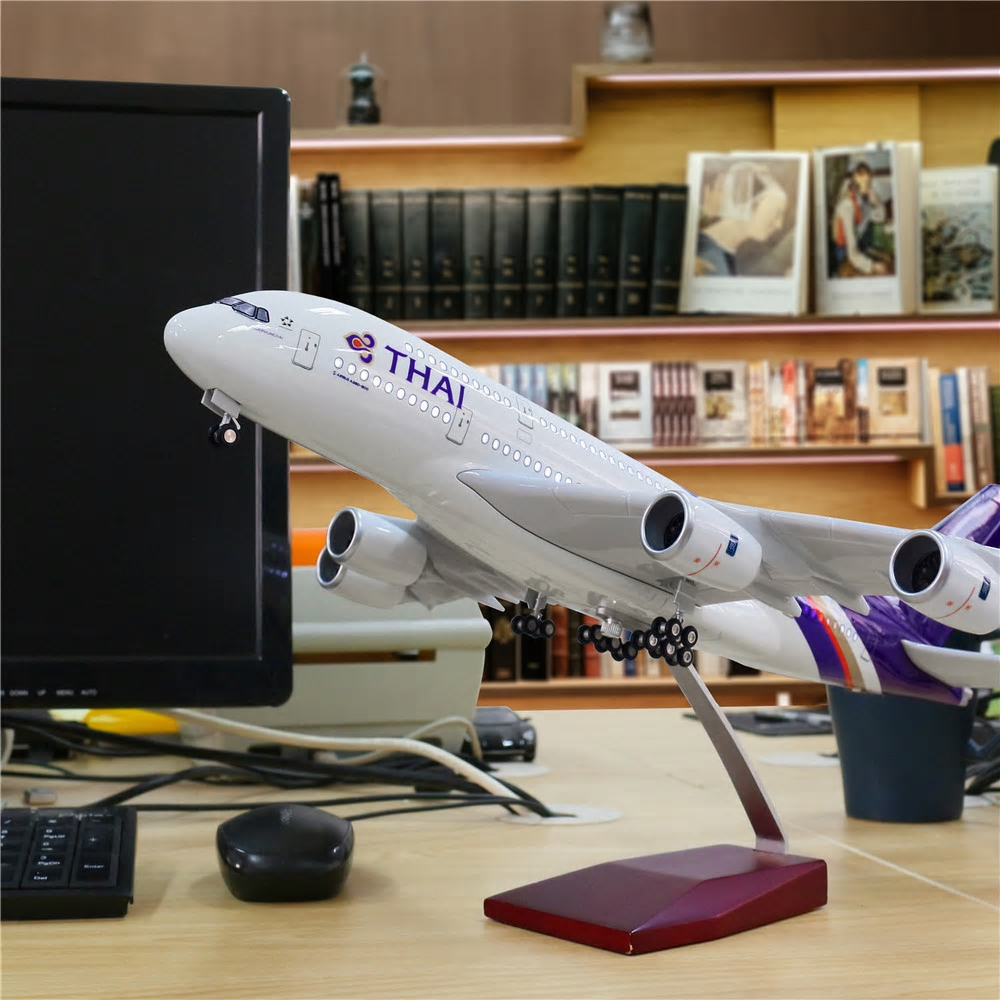 Thai Airways Airbus A380 Airplane Model with LED Light (Touch or Sound ...