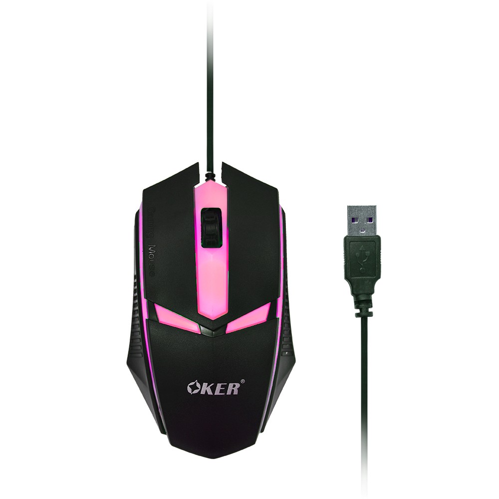 ส่งเร็ว OKER OP-165 WIRED LED MOUSE Black เมาส์สีดำ เมาส์เกมมิ้ง Gaming ...