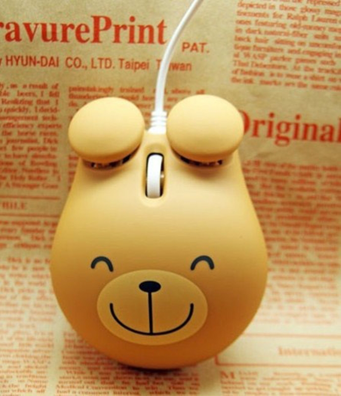 Brown Bear Shaped Wired Mice Portable Corded Optical Gaming Mouse ...
