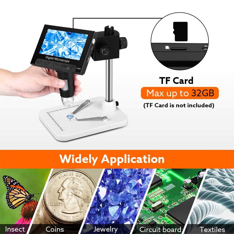 พลาดไม่ได้ 1000X 720P 4.3 inch Microscope LCD Display Portable Digital ...