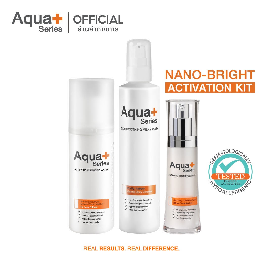 AquaPlus Nano-Bright Activation Kit ชุดผิวใสไร้สิว (Cleansing Water 150 ...