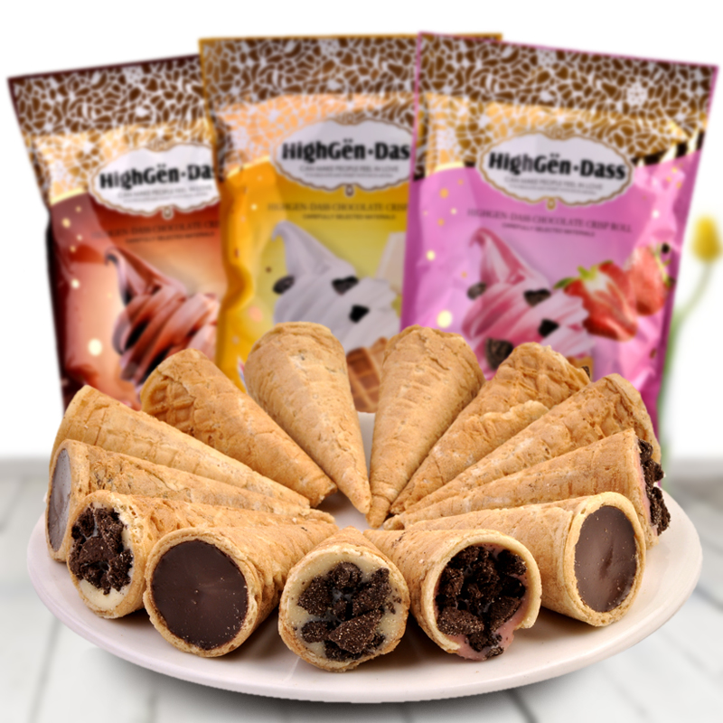 (รสช็อกโกแลต) Yingpai ขนมเวเฟอร์โคนสอดไส้วานิลา ตราหยิงไป 300 กรัม ...