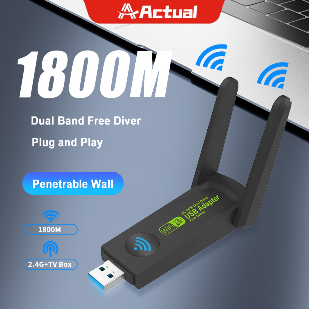 Actual เครื่องรับ WiFi 5G WiFi USB3.0 Dual-Frequency Band Adapter USB 1300Mbps 2.4GHz-5.8GHz USB ...