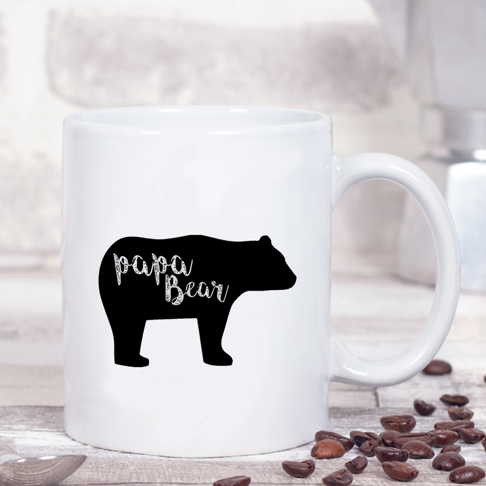 15oz Big Coffee Mugs Papa bear gift tea cup father day dad birthday ...