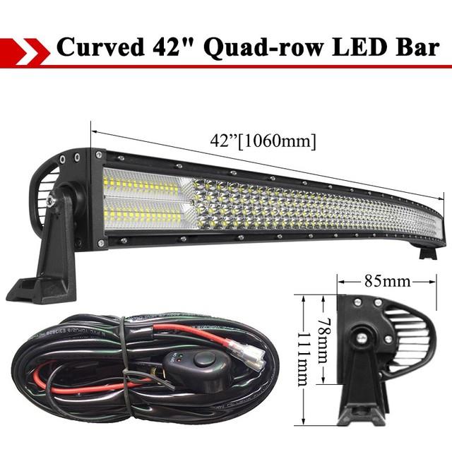 ☄ VISORAK 4-row Off-road Bumper Curved LED Roof Light Bar For SUV ATV ...