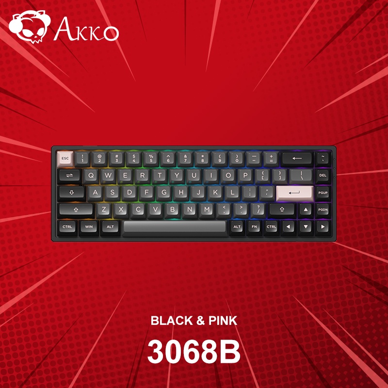 คีย์บอร์ด Akko Black & Pink 3068B ประกันศูนย์ 1 ปี - WTF IT - ThaiPick