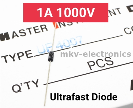 (20ตัว) UF4007 , 1A 1000V Ultrafast Diode ใช้แทน UF4001 UF4002 UF4003 ...