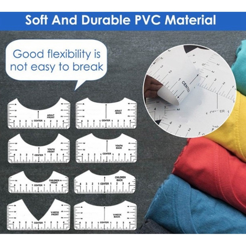 8Pcs T-Shirt Alignment Ruler V Neck for Guiding T-Shirt Design Rulers ...