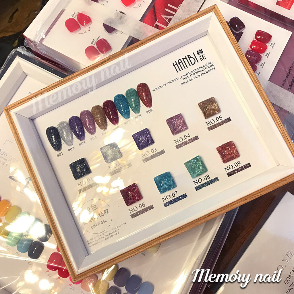 ((แฟลช HANBI รุ่นเดิม 9สี)) สีเจล แฟลช Flash Glitter Gel สีทาเล็บเจล ...