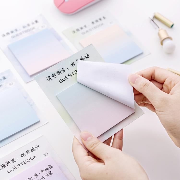 30SheetsPack Simple Gradient Memo Pad Sticky Notes Scrapbooking ...