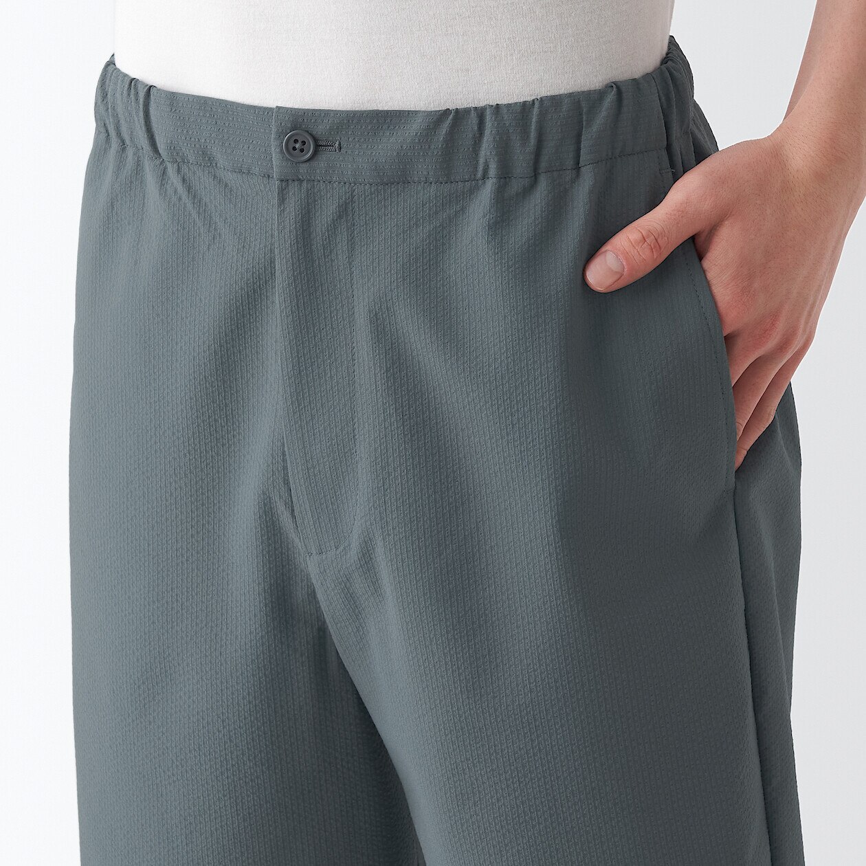 มูจิ กางเกงขาสั้นผ้าเซียร์ซัคเกอร์ ผู้ชาย - MUJI Breathable Seersucker ...