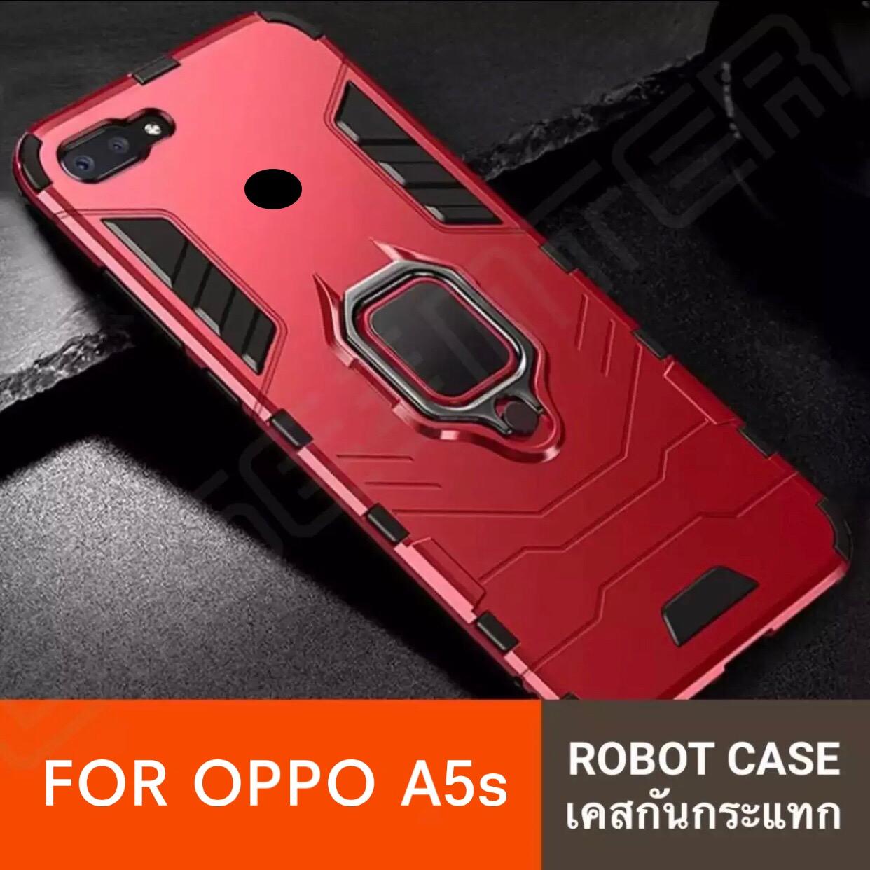 [รับประกันสินค้า] Case Oppo A5s เคสออฟโป้ เคสไฮบริด แหวนตั้งได้ เคสหุ่น ...