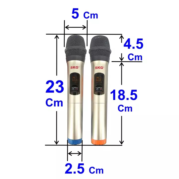 SKG ไมโครโฟน คู่ แบบมือถือ UHF ไร้สาย รุ่น SK-999 สีทอง , ไมค์ลอย ไมค์ลอยไร้สาย ไมโครโฟนไร้สาย ...