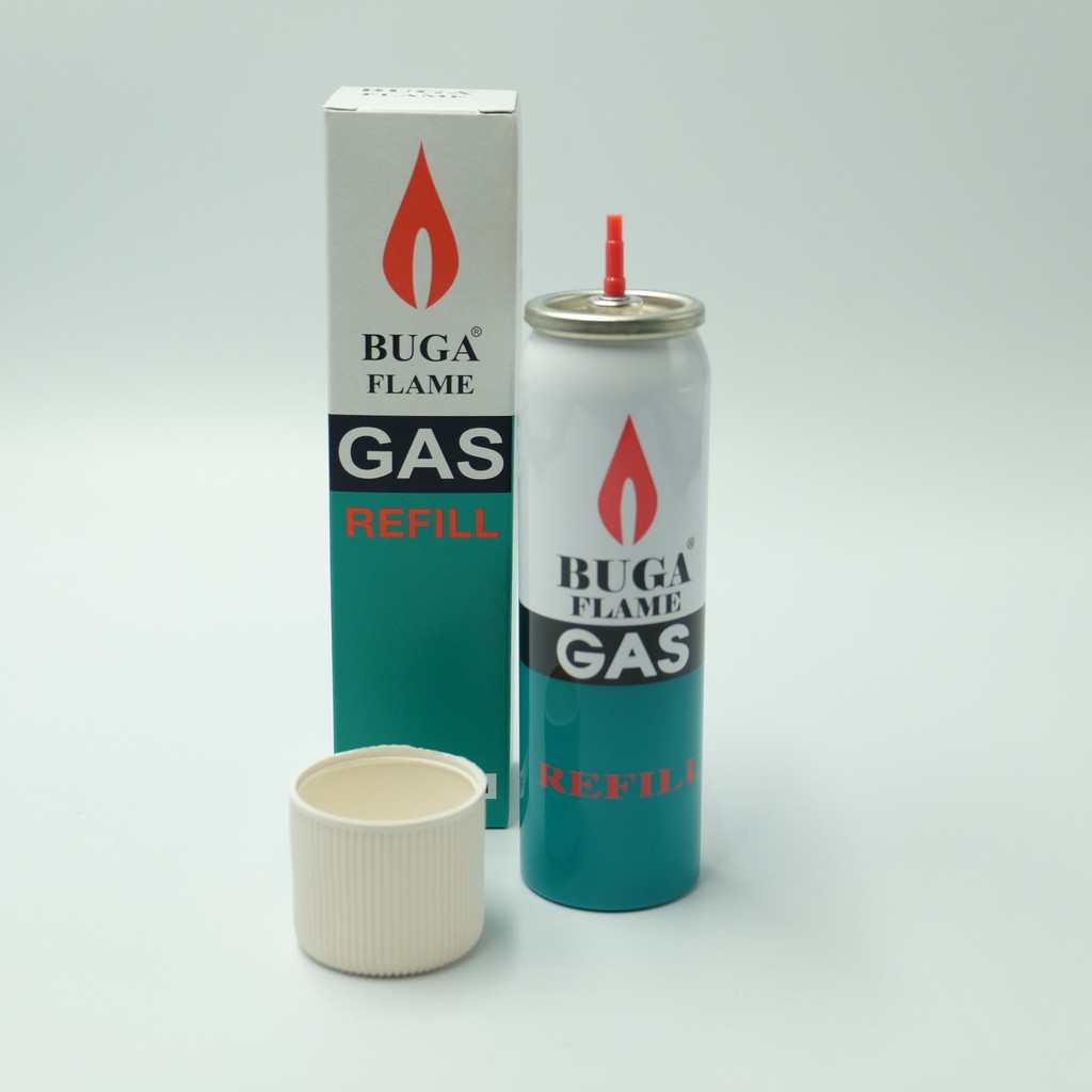 แก๊สไฟแช็ค แก๊สกระป๋อง บูก้า Buga แก๊สเติมไฟแช็ค BUGA FLAME GAS refill ...