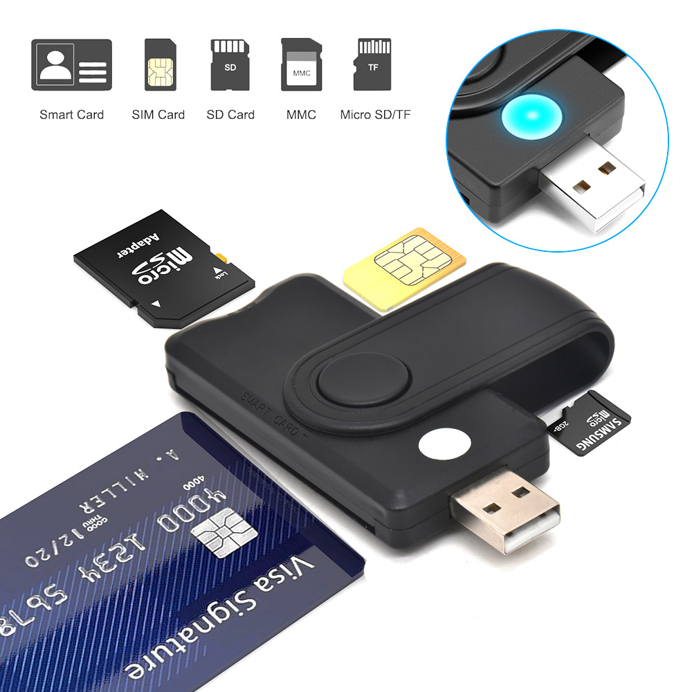 Actual Smart USB Card Reader Tax Bank Card ID Card SIM IC ATM ID CAC ...