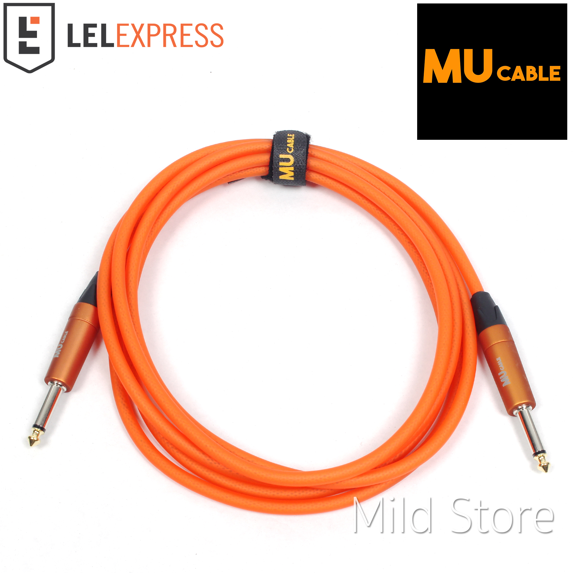 MU Cable สายแจ๊คกีต้าร์ ไฟฟ้า เบสไฟฟ้า สีส้มสะท้อนแสง 3-6 เมตร | Lazada ...