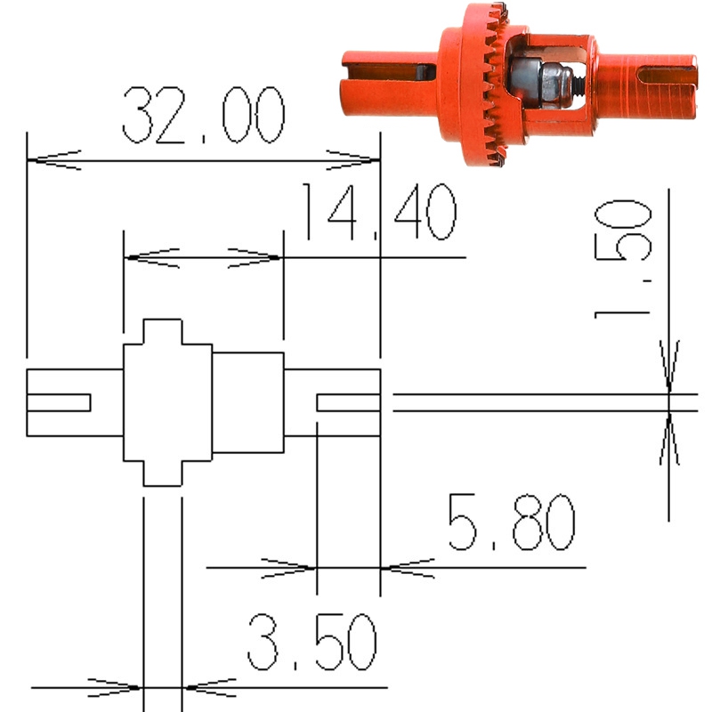 1/28 Scale RC Car Differential Metal Upgrade Adjustable Ball ...